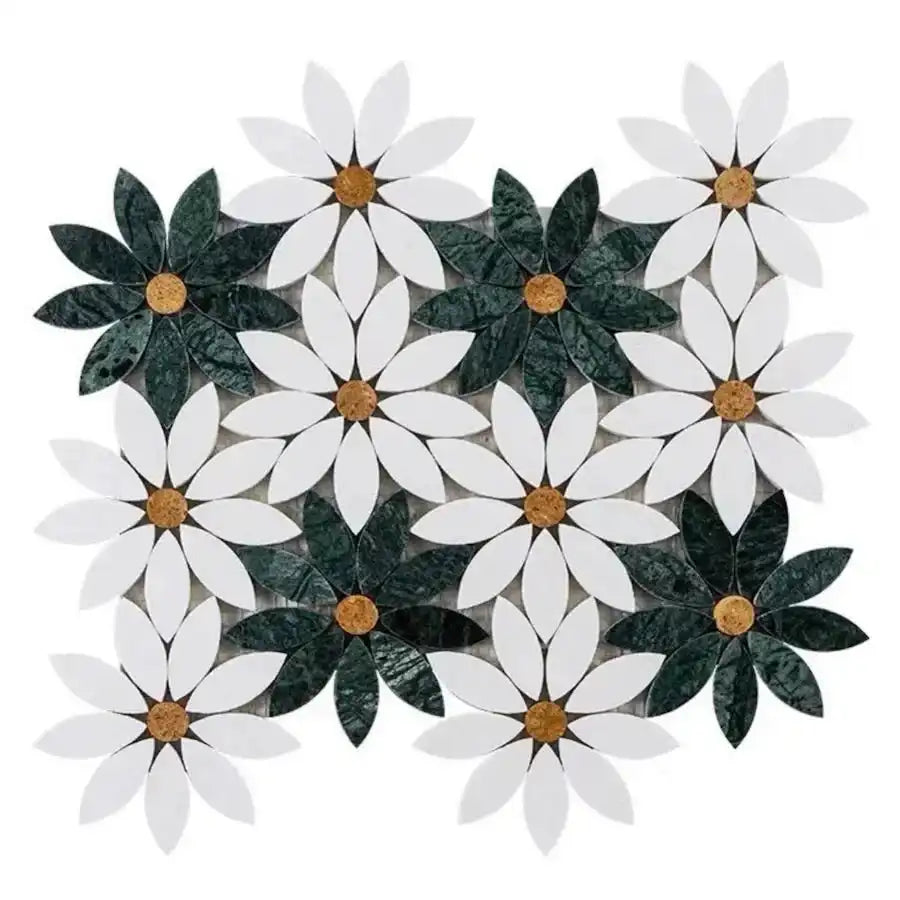 Marble Daisy Mosaic Tile